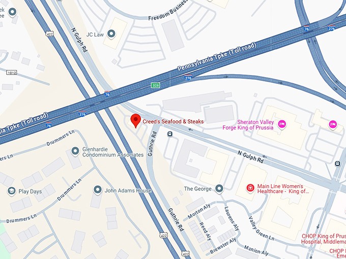 16. creed's seafood & steaks map