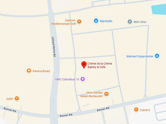 16. créme de la créme bakery & cafe map