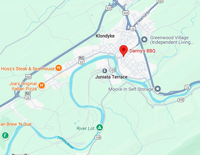 16. danny's bbq map
