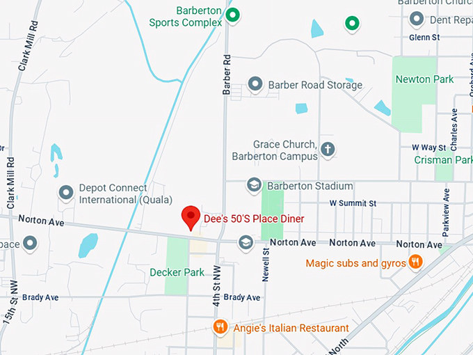 16. dee’s 50’s place diner map