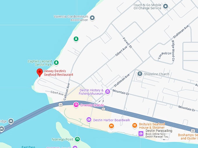 16. dewey destin's seafood restaurant map