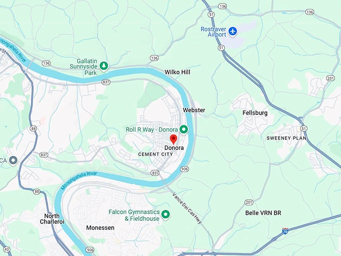 16. donora pa map
