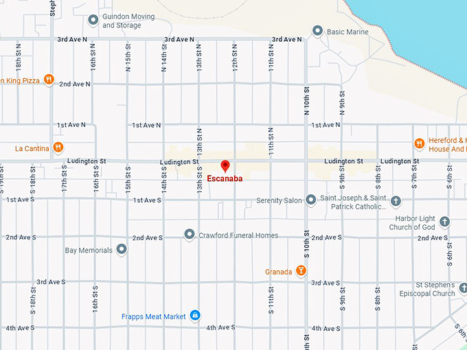 16. escanaba mi map
