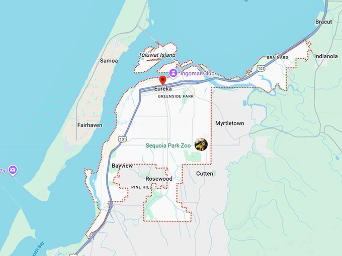 16. eureka, ca map