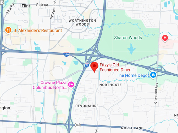 16. fitzy's old fashioned diner map