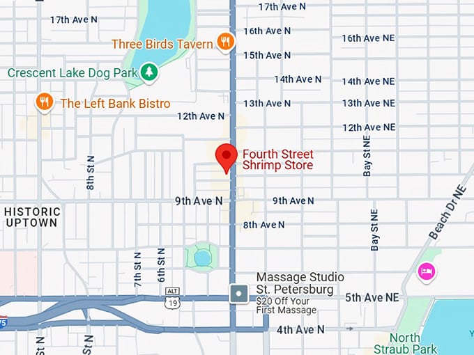 16. fourth street shrimp store map