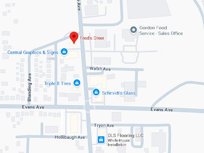 16. fred's diner map