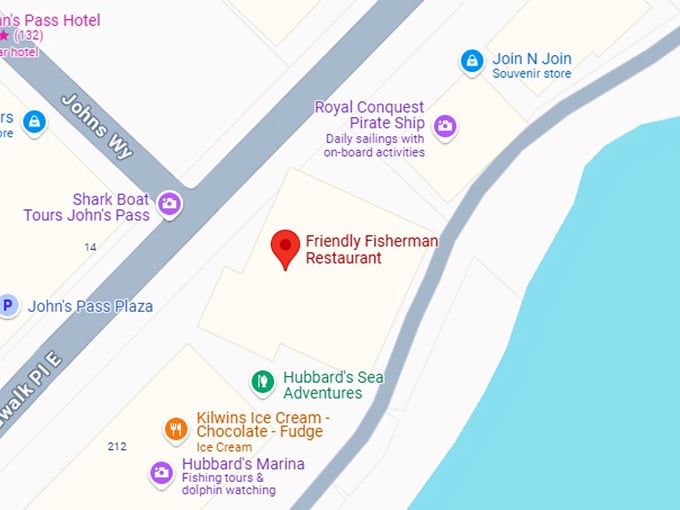 16. friendly fisherman restaurant map