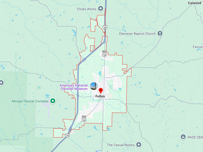 16. fulton, mo map