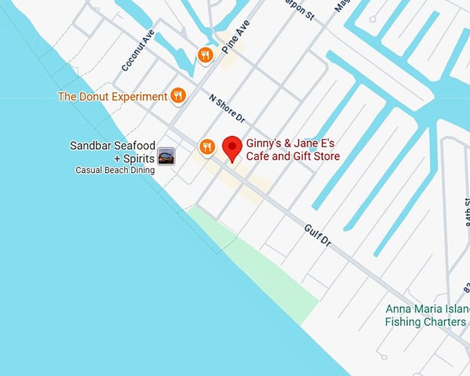 16. ginny’s & jane e’s café and gift store map