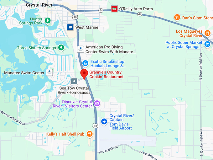16. grannie's country cookin’ restaurant map