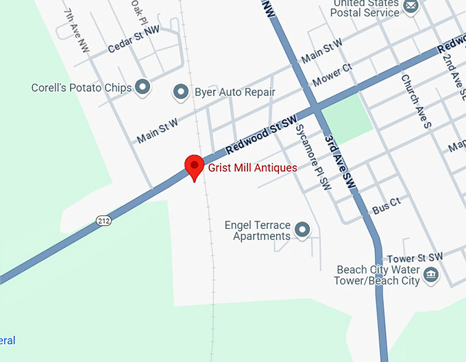 16. grist mill antiques map