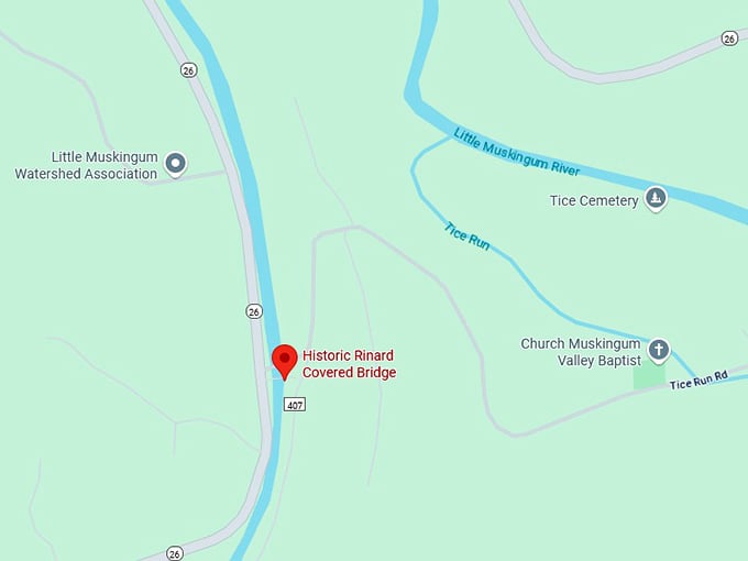 16. historic rinard covered bridge map