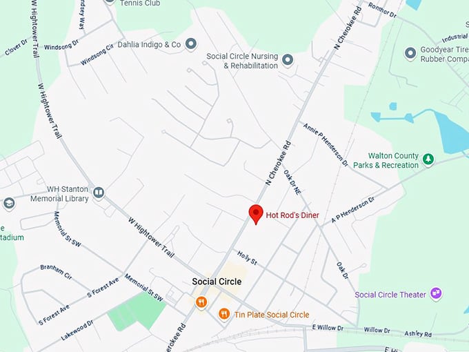 16. hot rod’s diner map