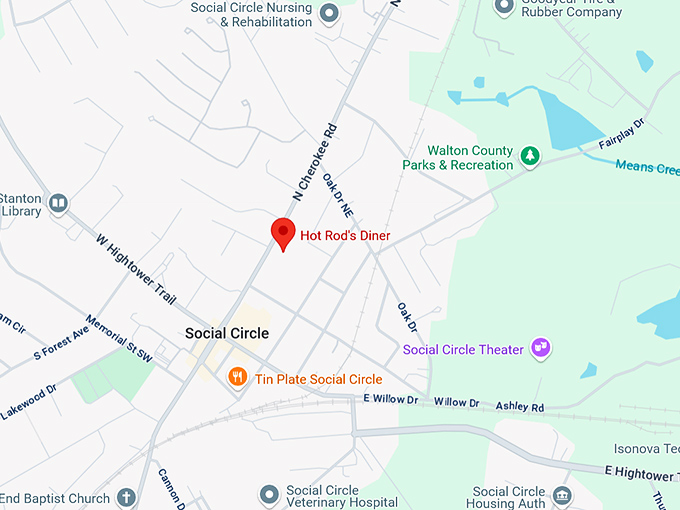 16. hot rod’s diner map