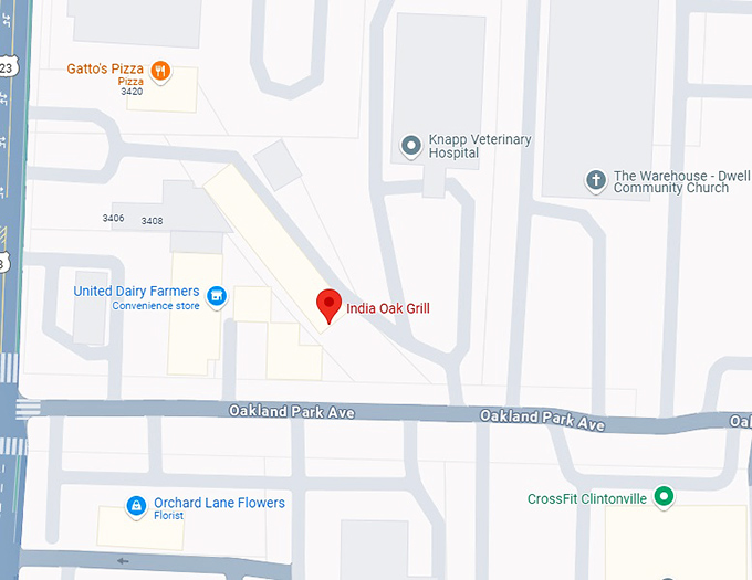 16. india oak grill map