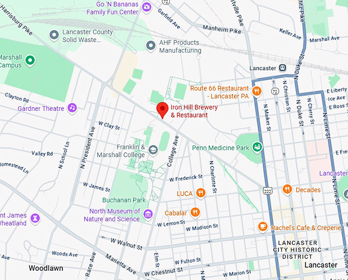 16. iron hill brewery & restaurant map