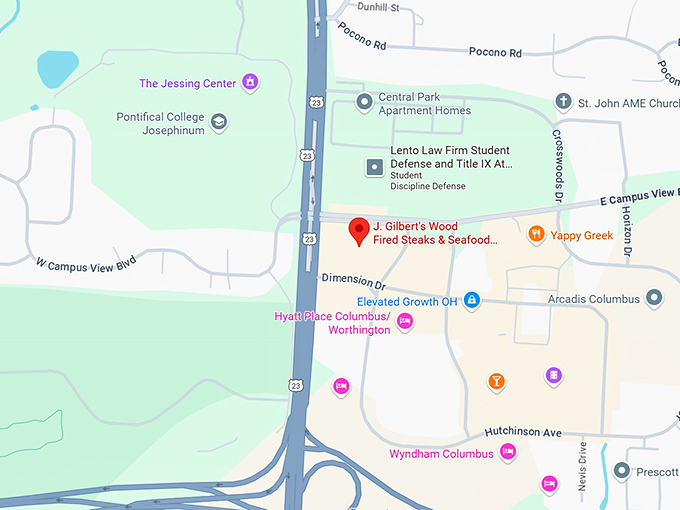 16. j. gilbert’s steakhouse map