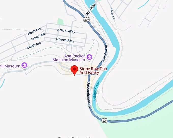 16. jim thorpe (name of restaurant stone row pub and eatery) map