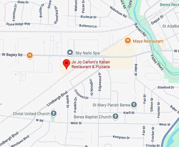 16. jojo carloni’s italian restaurant map