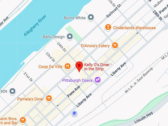 16. kelly o’s diner map