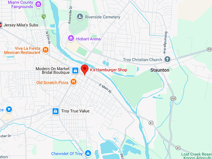 16. k's hamburger shop map
