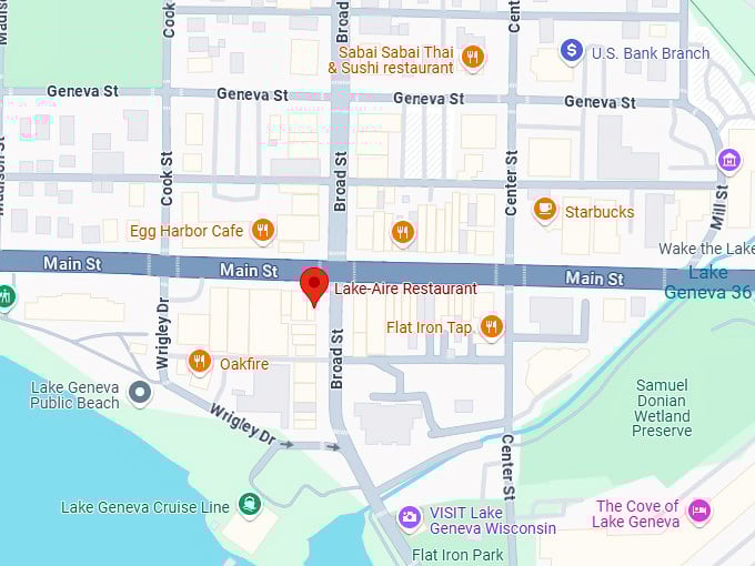 16. lake aire restaurant map