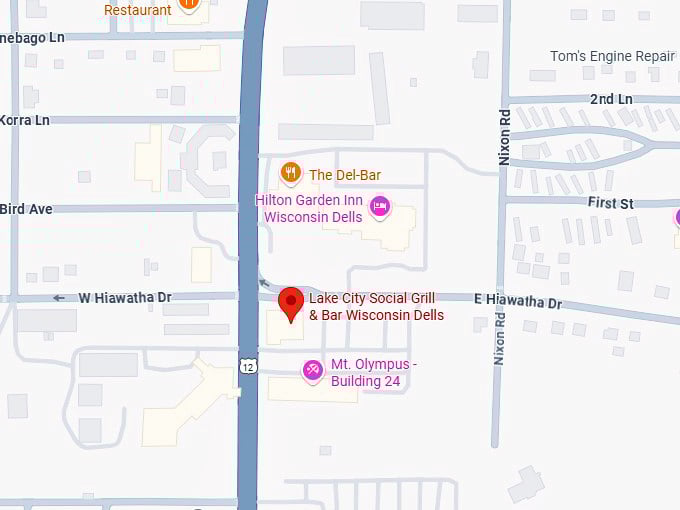 16. lake city social grill & bar wisconsin dells map