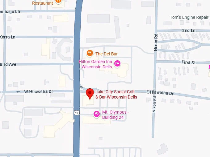 16. lake city social grill & bar wisconsin dells map