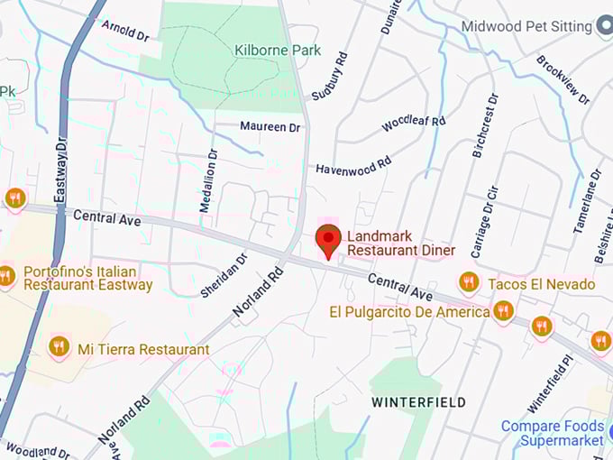 16. landmark restaurant diner map