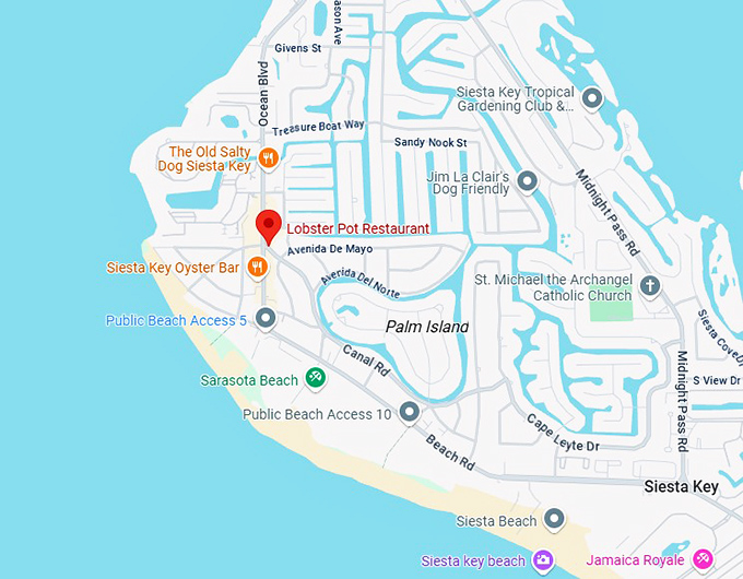 16. lobster pot restaurant map