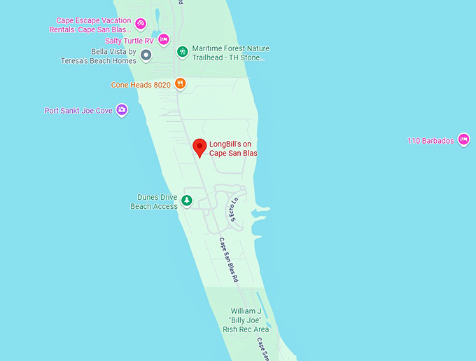16. longbill’s on cape san blas map