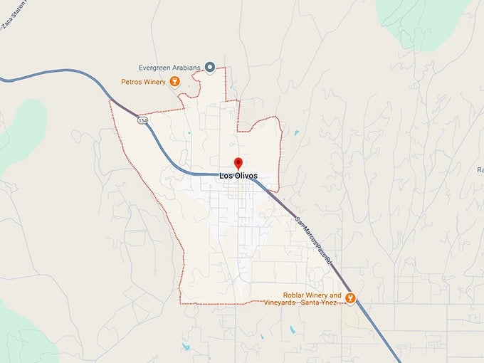 16. los olivos, ca map