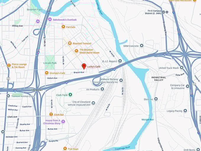 16. lucky’s cafe map
