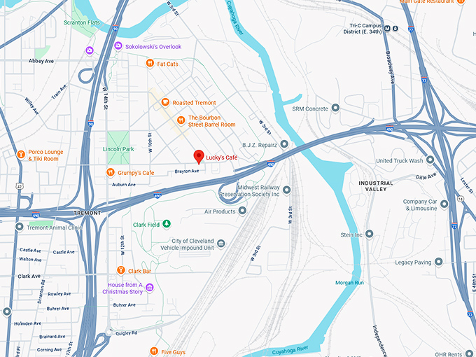 16. lucky’s cafe map