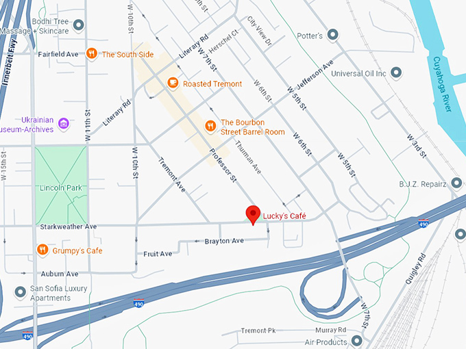 16. lucky's café map