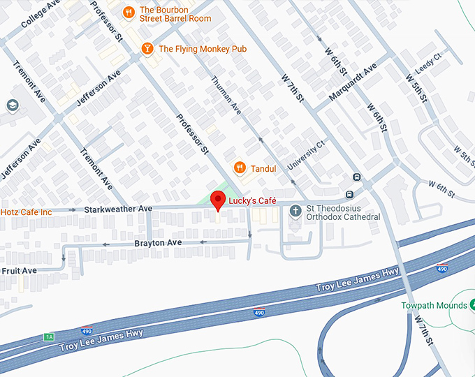 16. lucky's café map