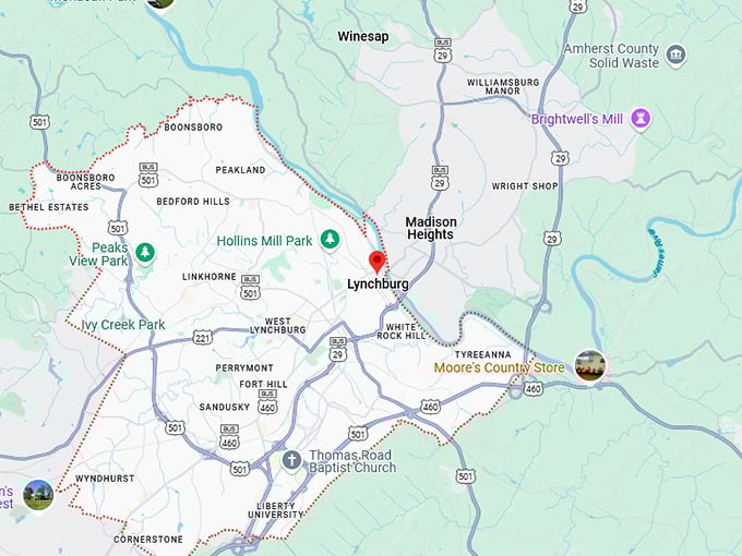 16. lynchburg map
