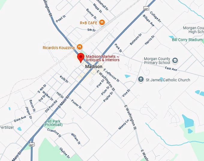 16. madison markets ~ antiques & interiors map