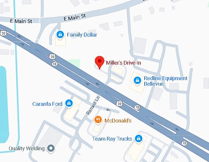 16. miller's drive in map