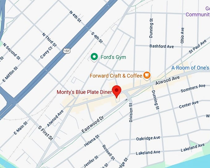 16. monty's blue plate diner map