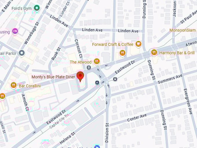 16. monty’s blue plate diner map