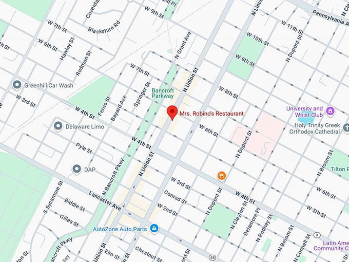 16. mrs. robino's restaurant map