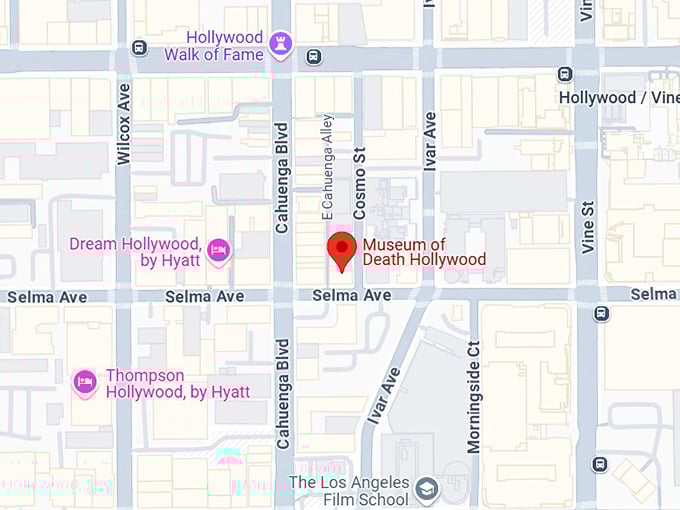 16. museum of death hollywood map