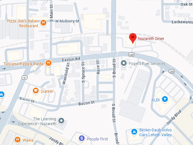16. nazareth diner map