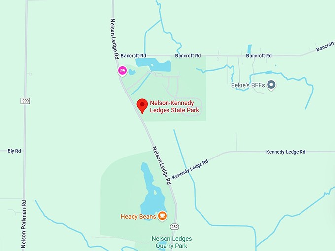 16. nelson kennedy ledges state park map