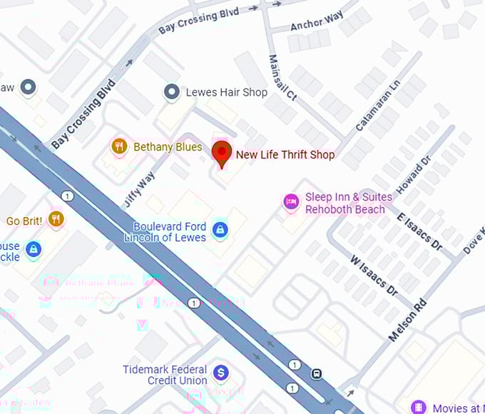 16. new life thrift shop map