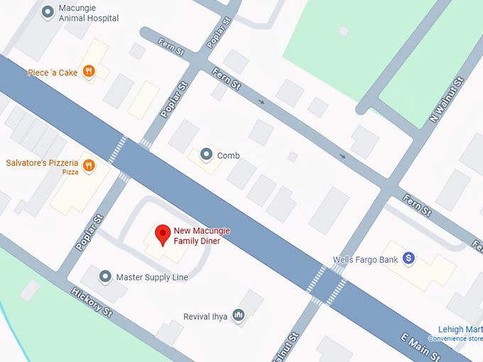 16. new macungie family diner map