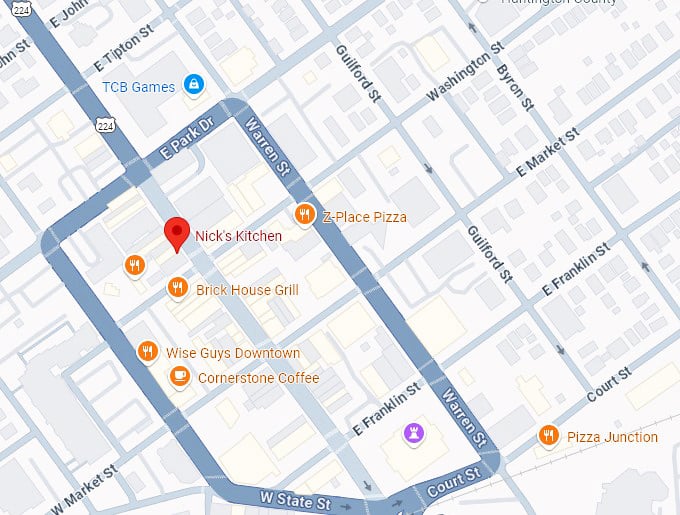 16. nick's kitchen map