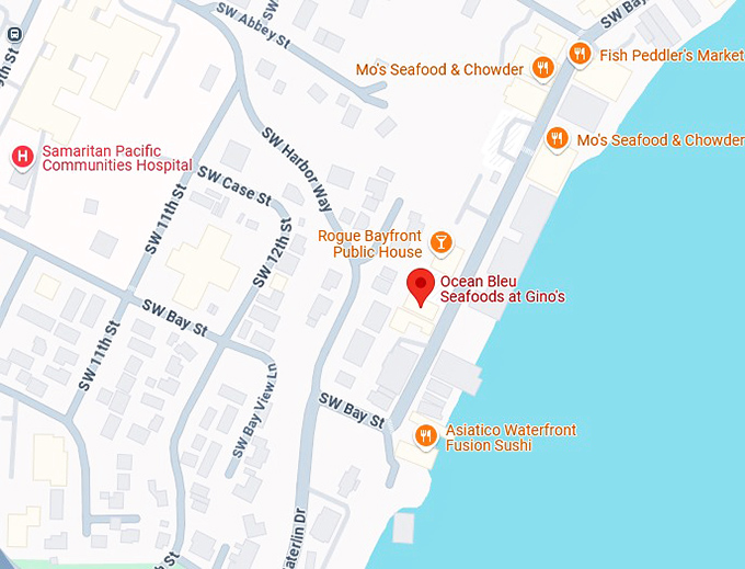 16. ocean bleu seafoods at gino's map